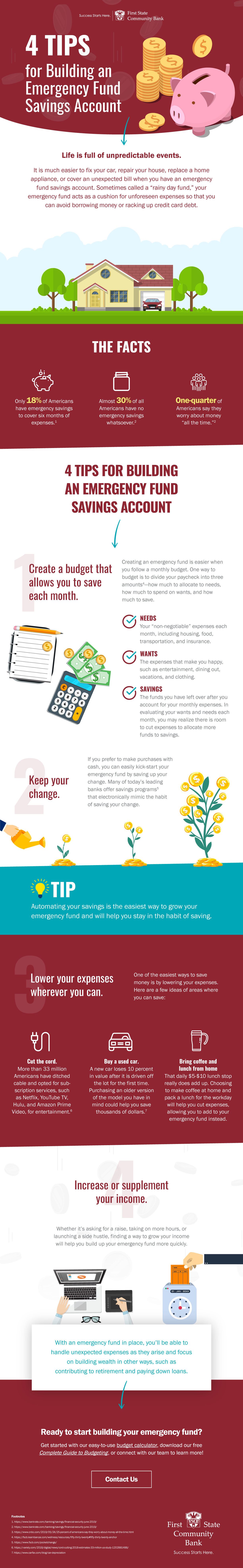 Infographic: 4 Tips for Building an Emergency Fund